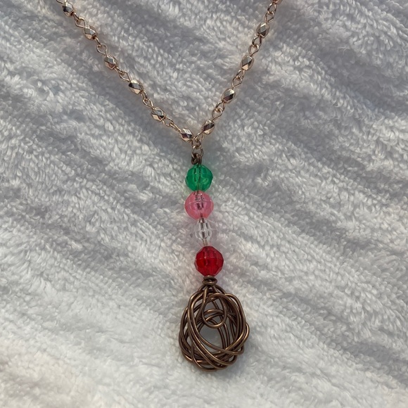 Hand Crafted | Jewelry | Swirled Copper Wire And Multi Colored Beads ...